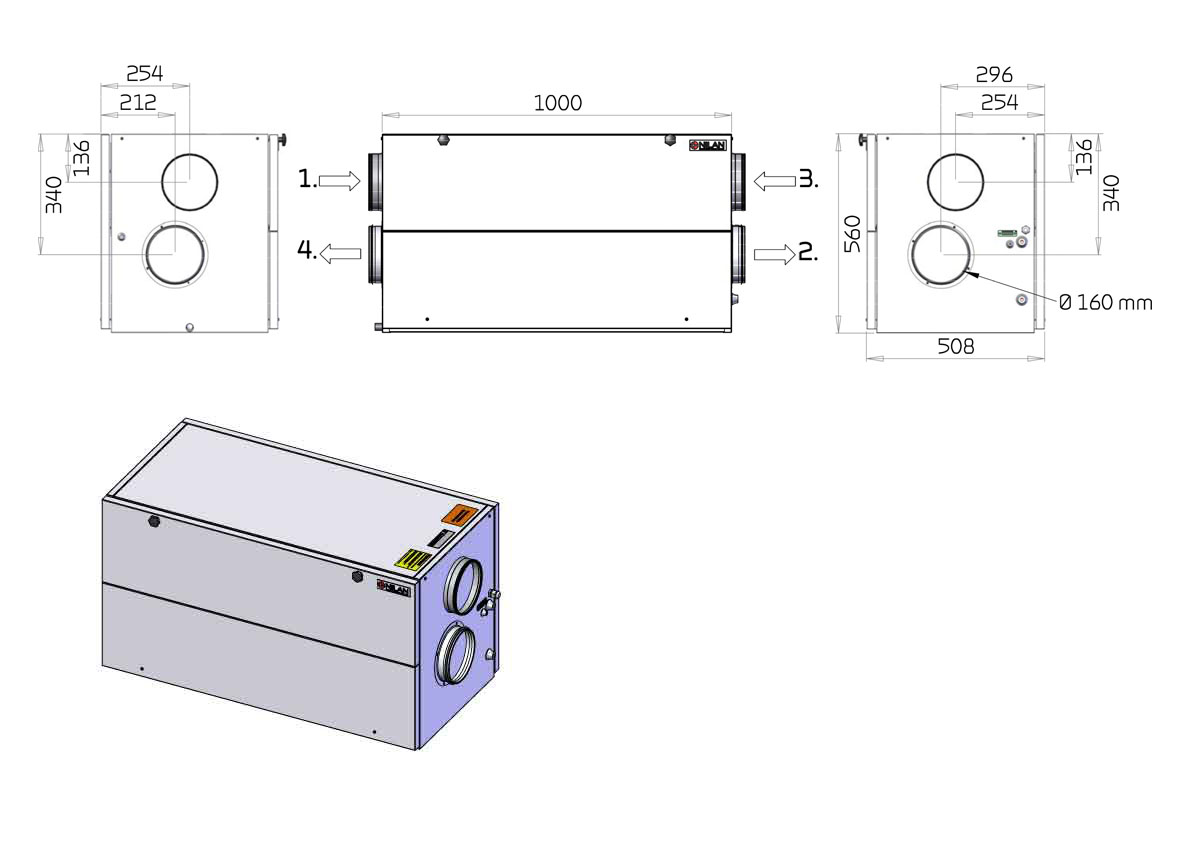 Nilan Comfort 300LR typically used in single-family dwellings