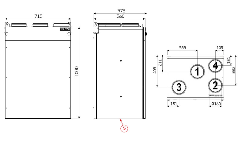 Ventilation unit Comfort CT500 has low power consumption